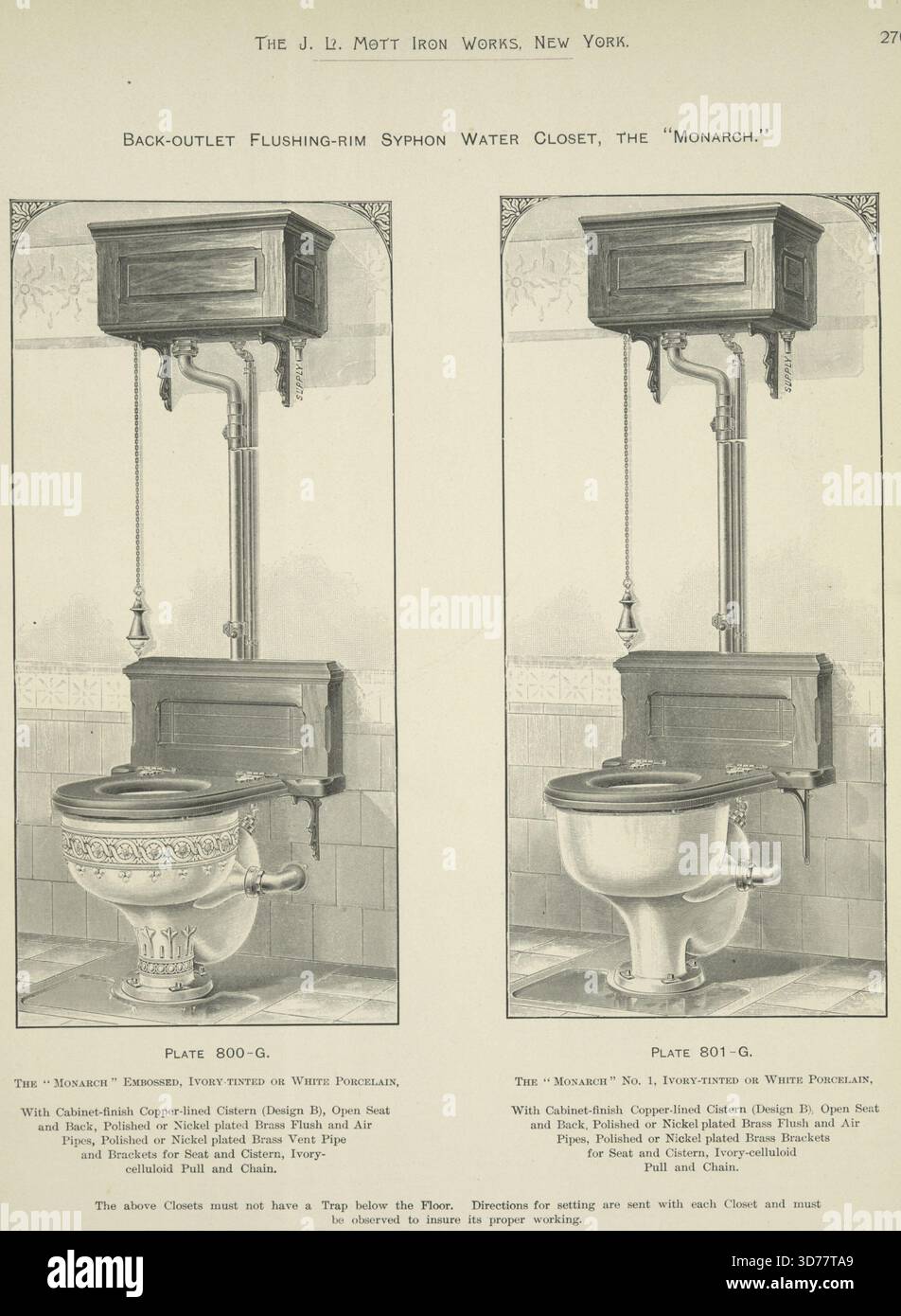 Back outlet flushing rim syphon water closet hi-res stock photography ...