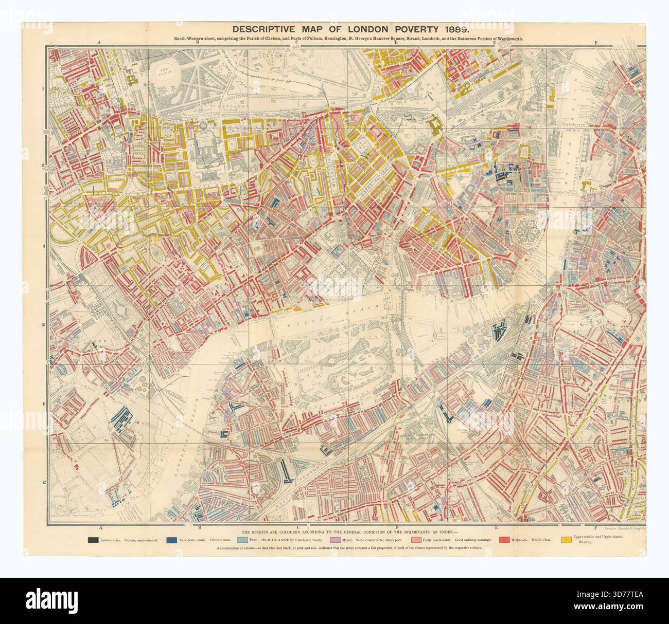 Descriptive map of London Poverty. BOOTH. SW - Kensington Chelsea ...