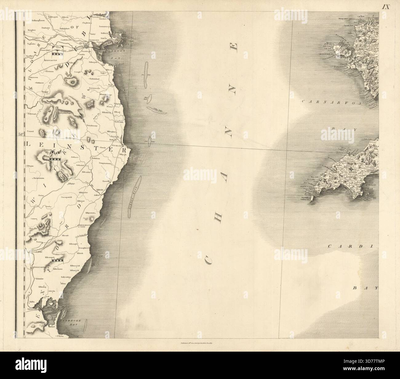 #9 Anglesey, Holyhead & Llyn Peninsula. Leinster Coast. Stockdale 1809 ...