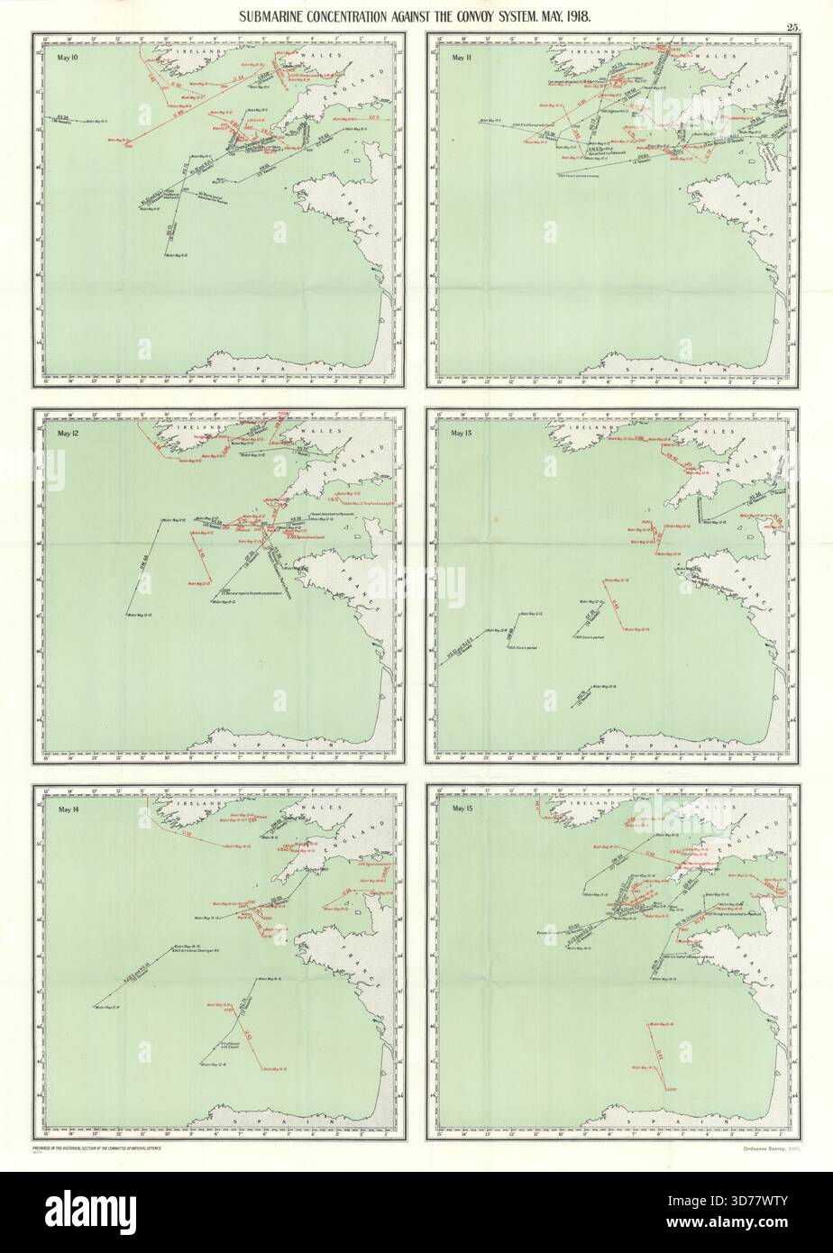 Anti convoy German submarine concentration 10-15 May 1918 Atlantic WW1 ...