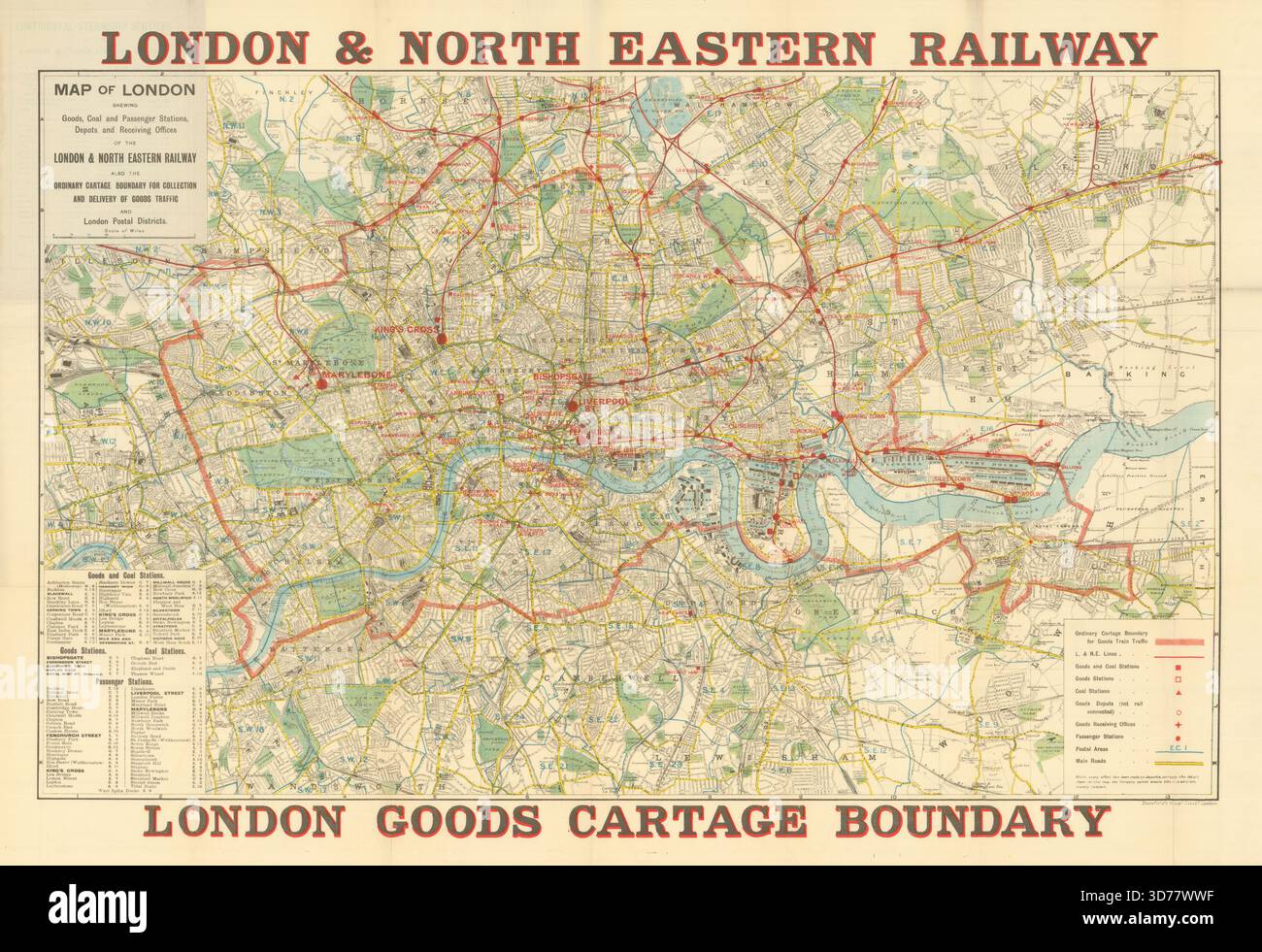 London & North Eastern Railway. London Goods Cartage Boundary c1925 old ...