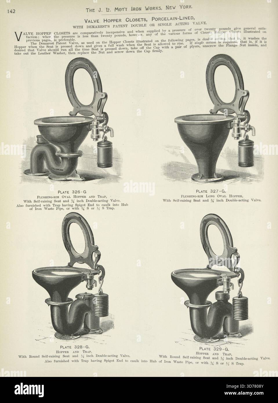 Valve Hopper Closets, Porcelain-Lined, 1888, J.L. Mott Iron Works ...