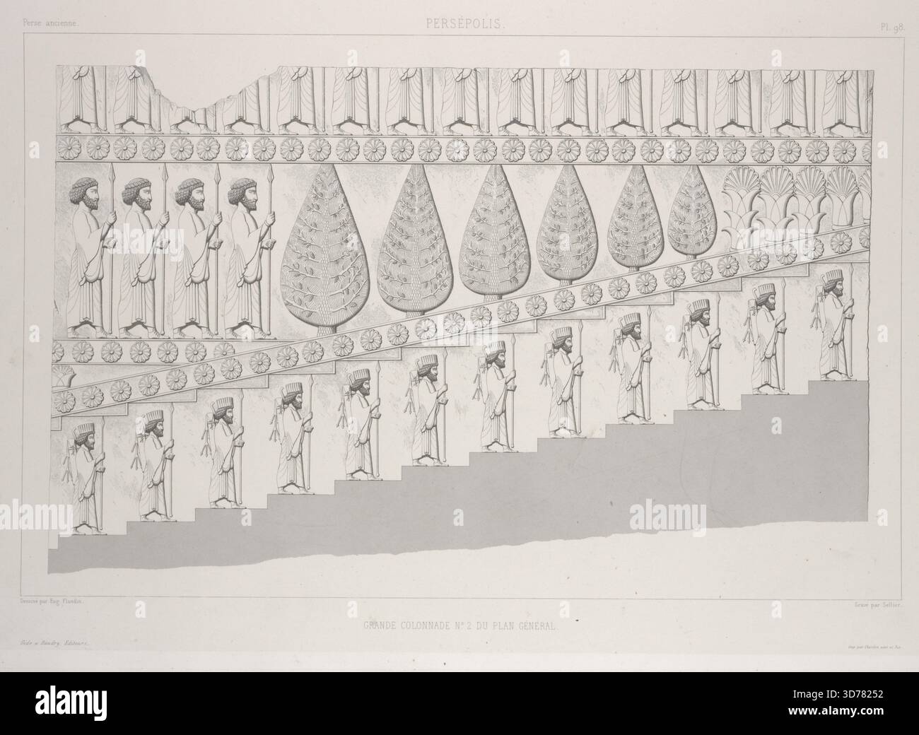 Bas relief de la rampe de gauche de lescalier du centre hi-res stock ...