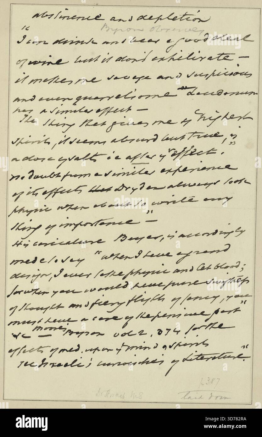 David hosack manuscript notes hi-res stock photography and images - Alamy