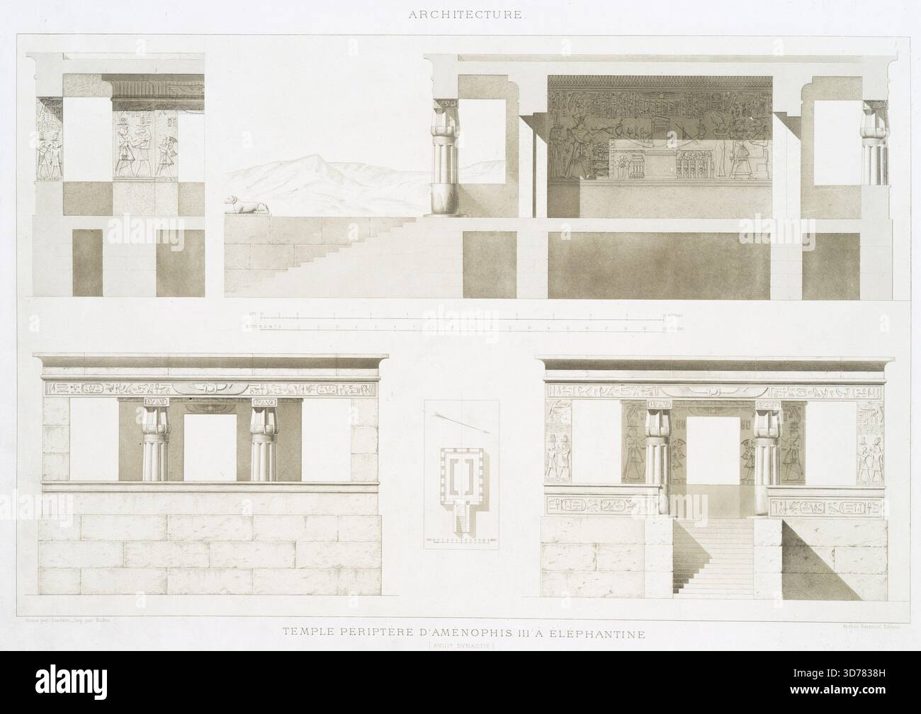 Architecture temple periptere damenophis iii a elephantin hi-res stock ...