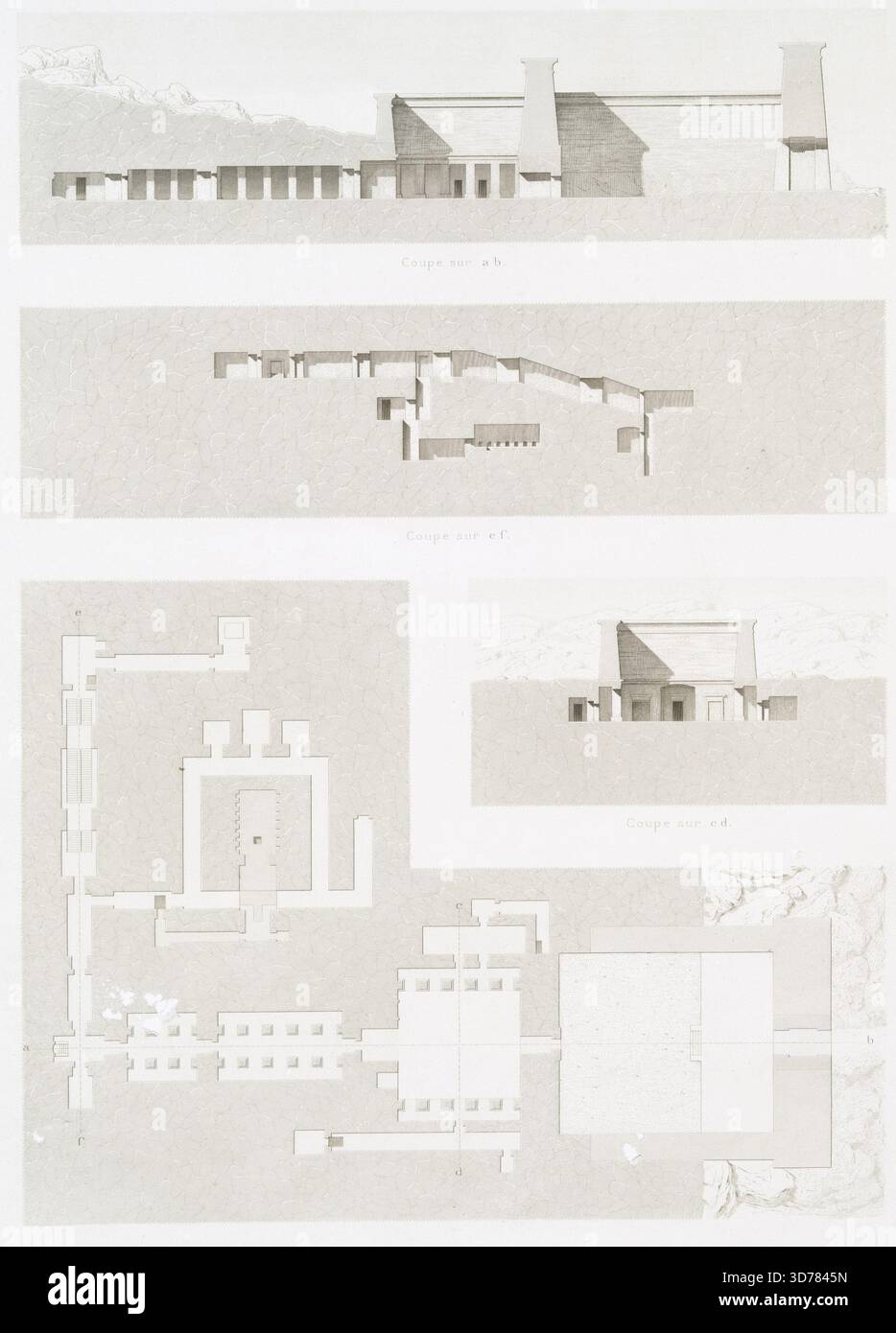 Architecture necropole de thebes plan hi-res stock photography and ...