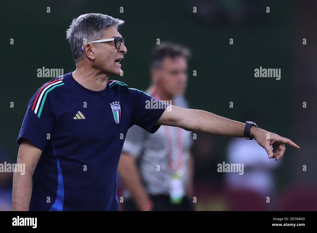 Italy's coach Massimiliano Favo gestures during the FIFA U17 World Cup semifinal soccer match ...