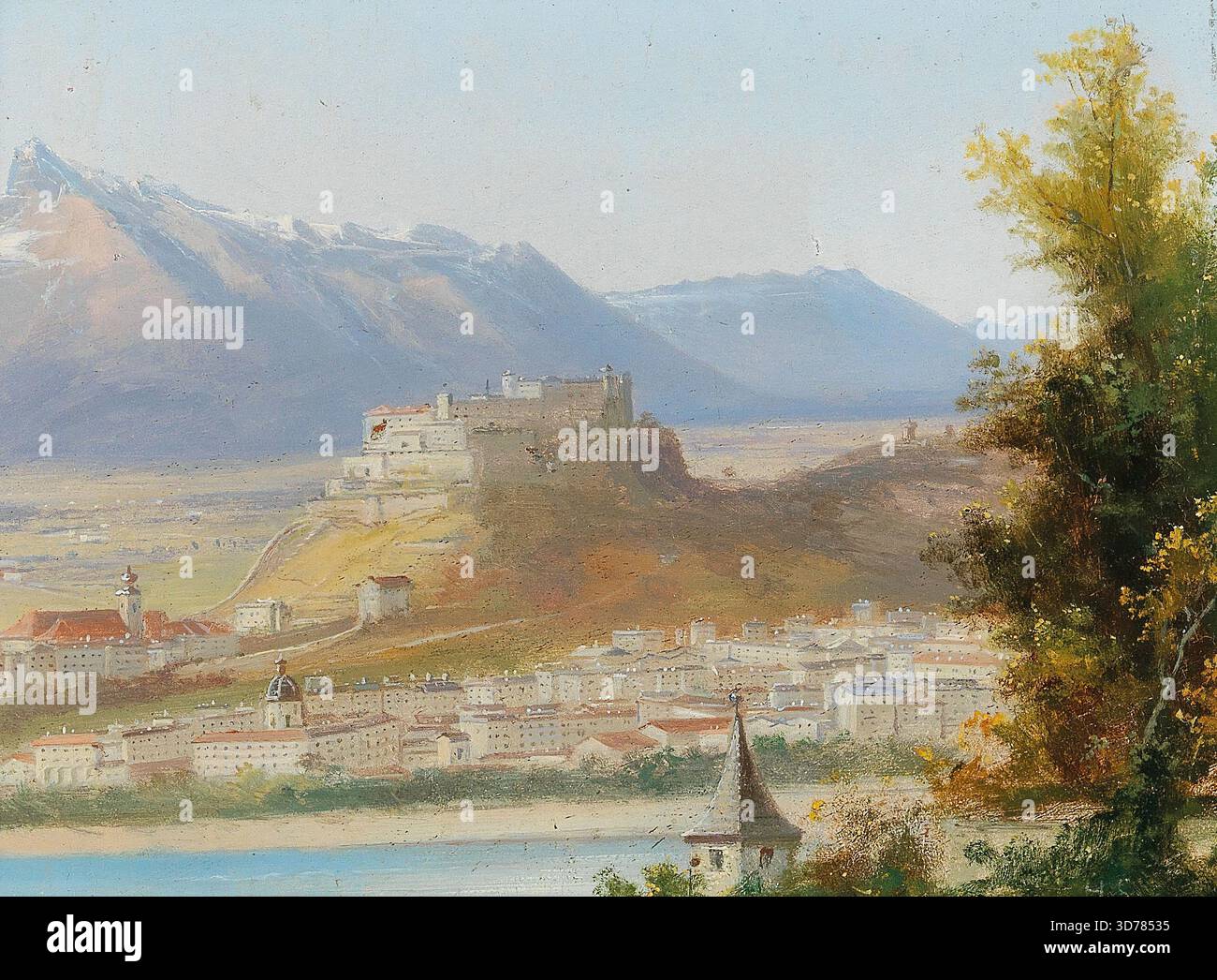 Hohensalzburg Fortress, Salzburg, Austria, after a painting by Hubert ...