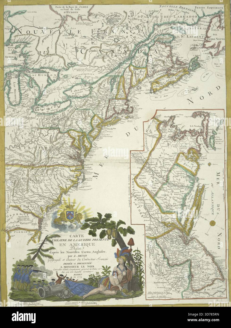 Carte du theatre de la guerre presente en amerique hi-res stock ...