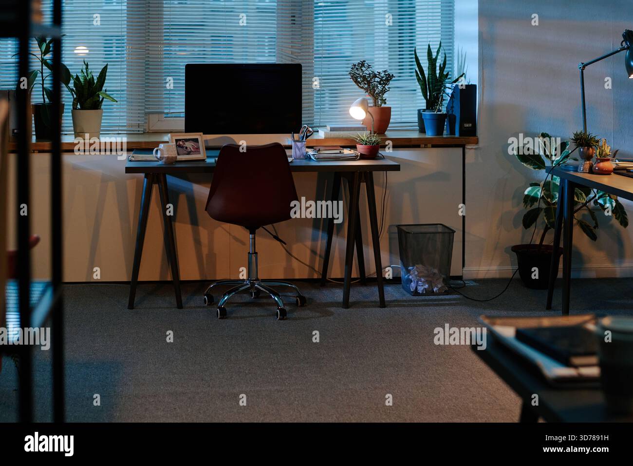 Office Workspace Showing Evidence of Intruder Searching through Desk ...