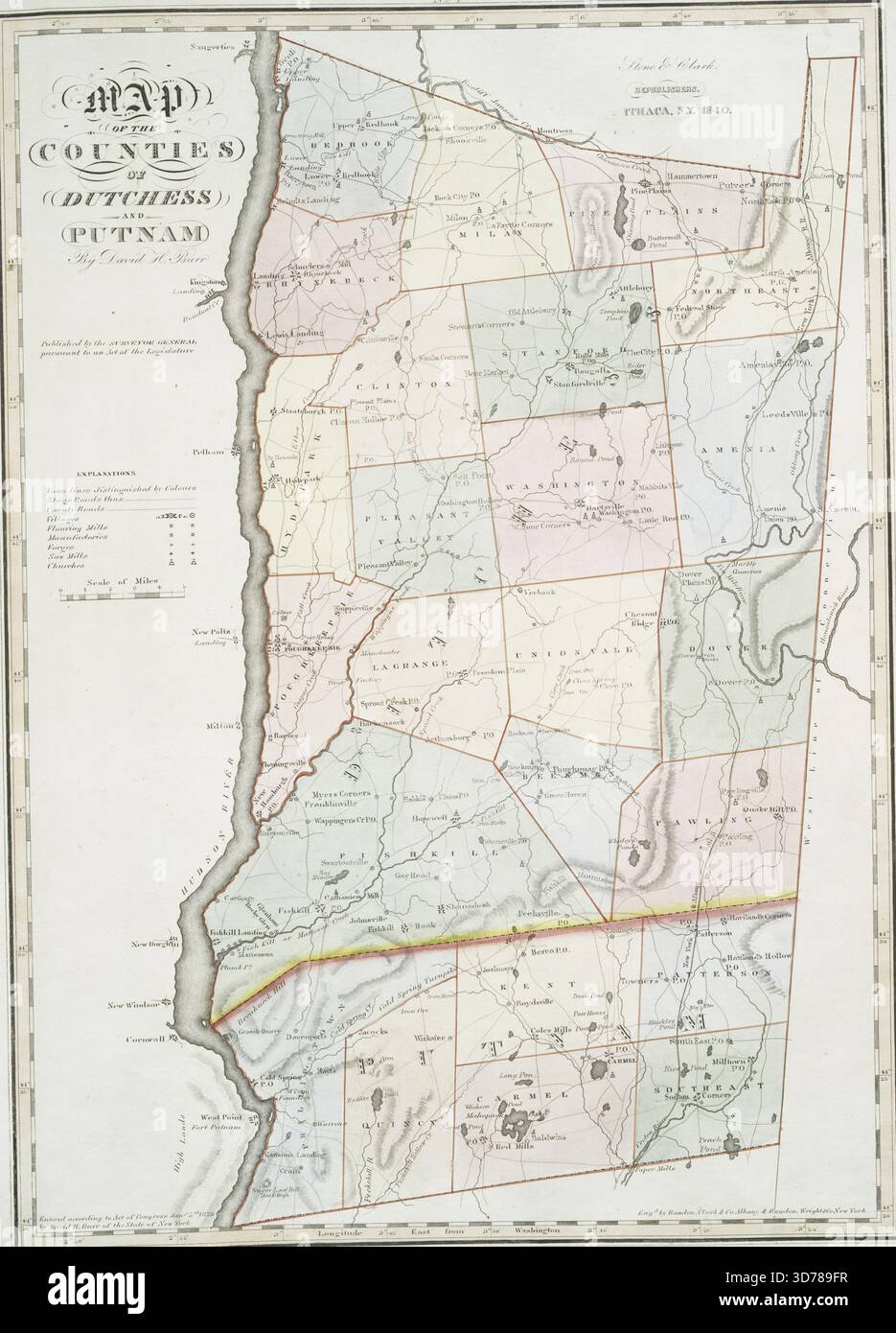 Map of the counties of Dutchess and Putnam, issued in 1841 by Stone ...