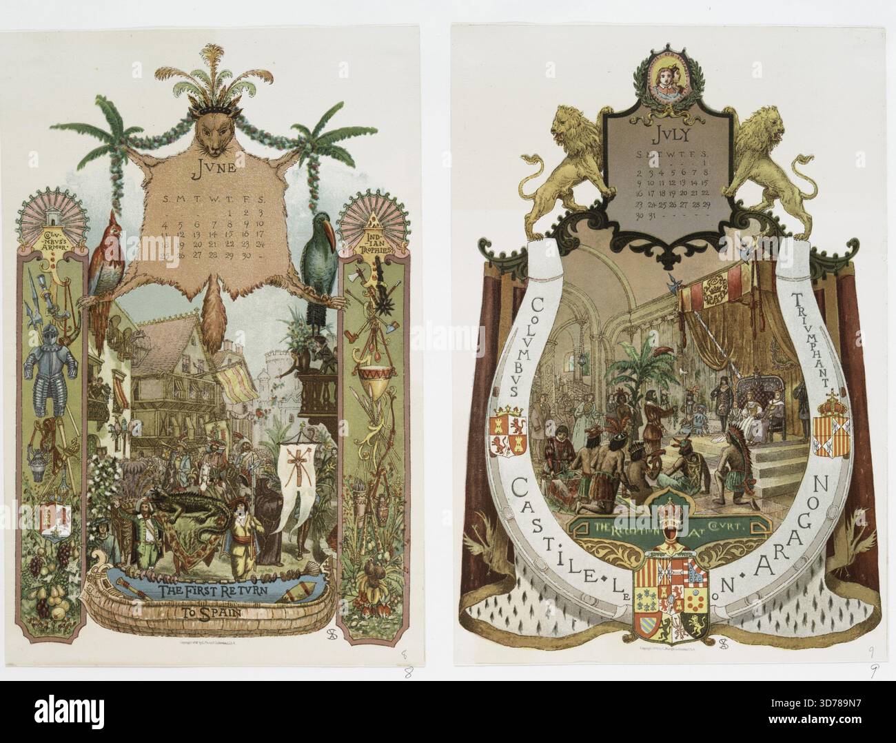 The life of Columbus in pictures, including 'The first return to Spain ...