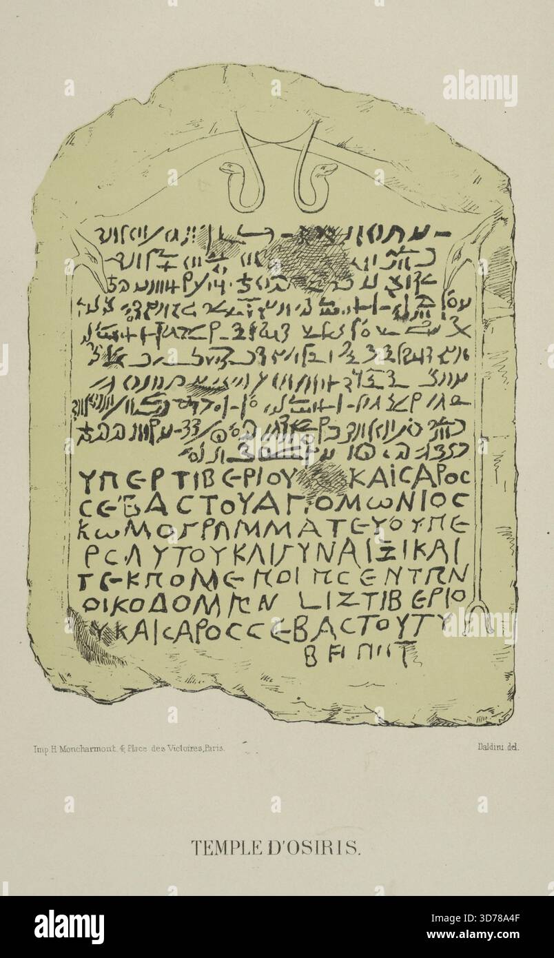 Inscription demotique du regne de tibere hi-res stock photography and ...
