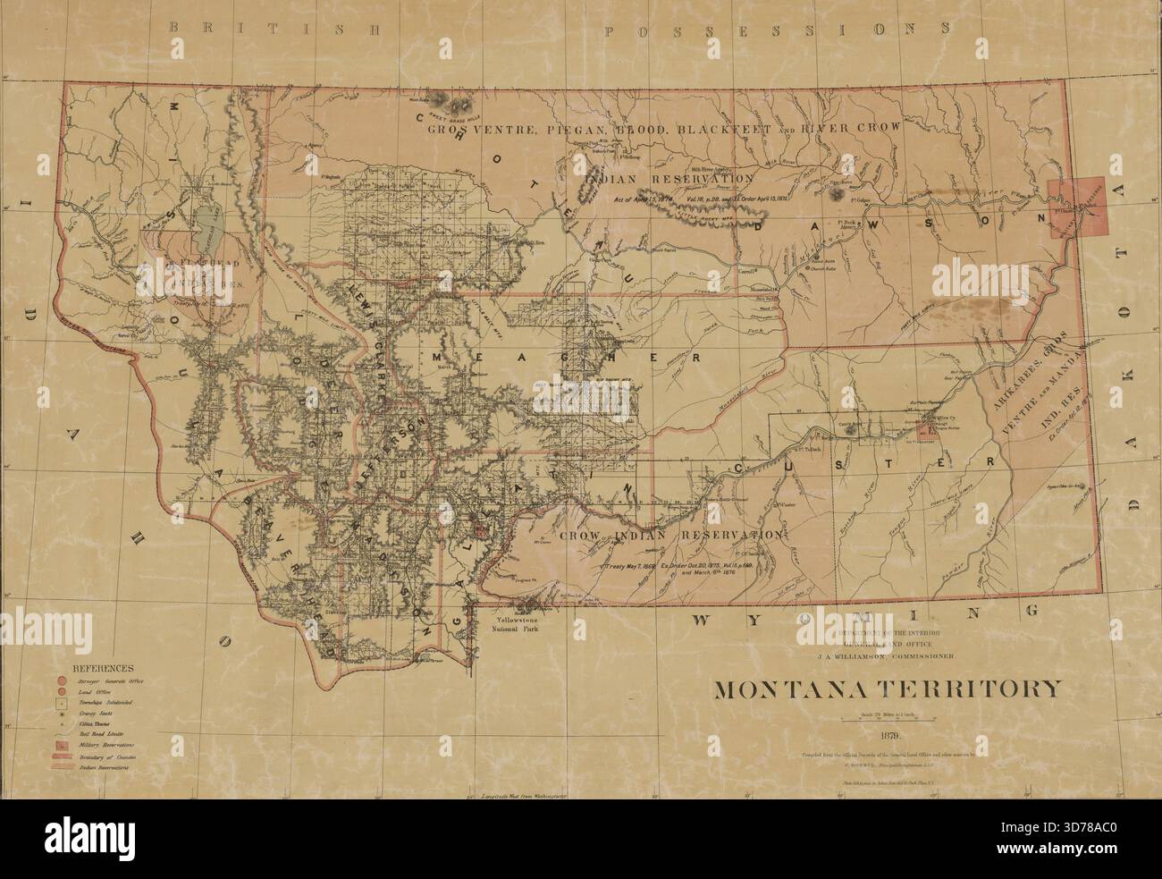 Map of Montana territory, 1879, issued by the United States General ...