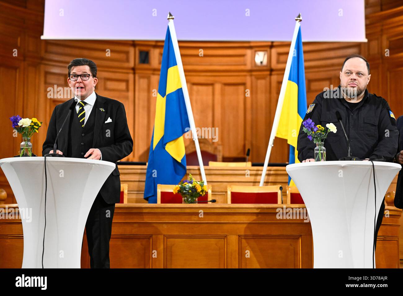 Sweden's Speaker of Parliament Andreas Norlén (M) together with Speaker ...