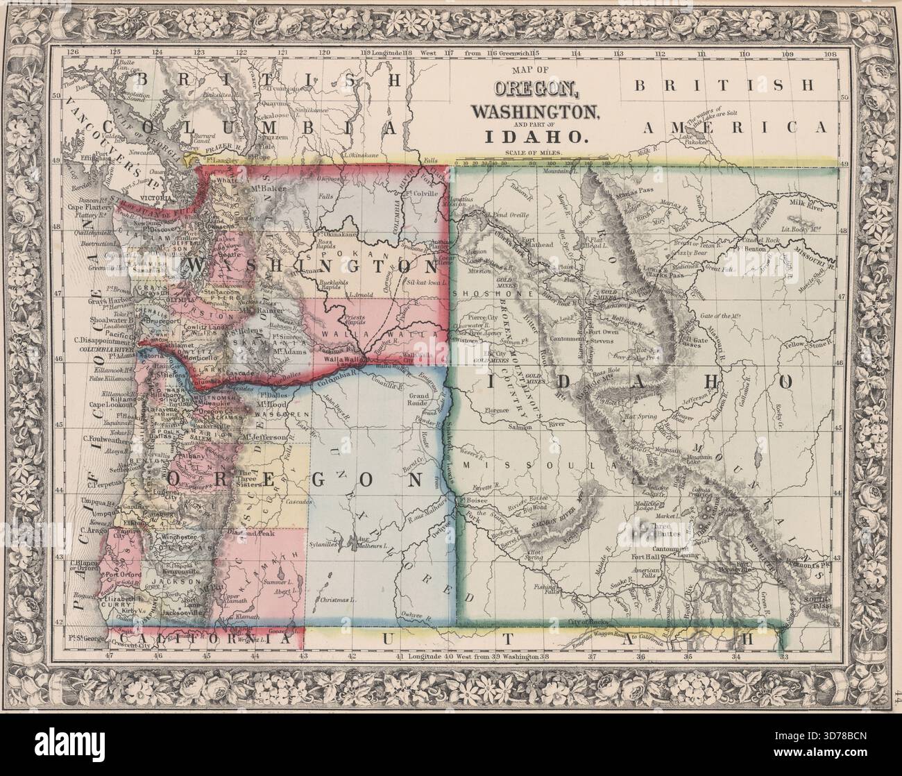 British columbia washington map hi-res stock photography and images - Alamy