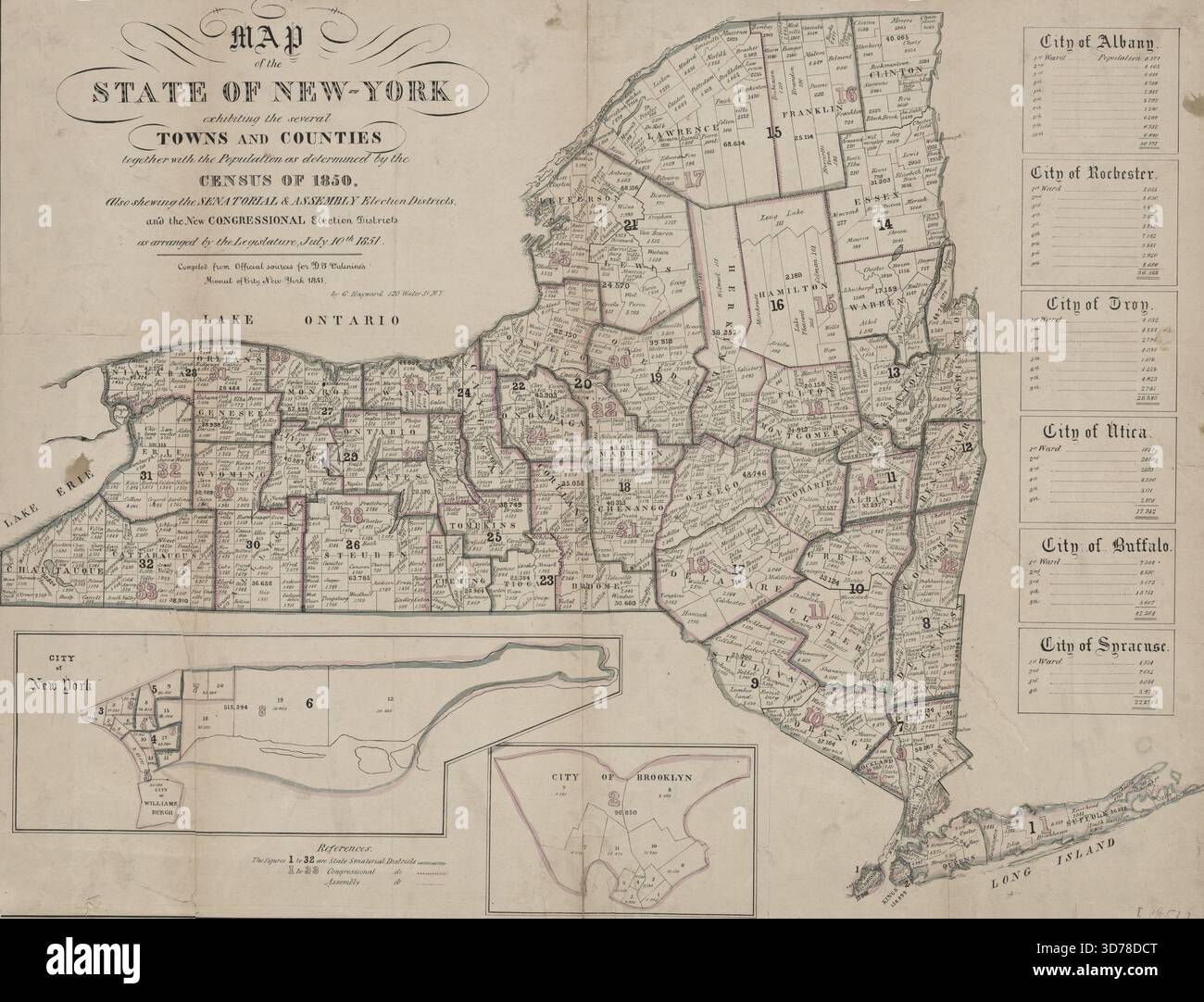 Map of the State of New York exhibiting the several towns and counties ...