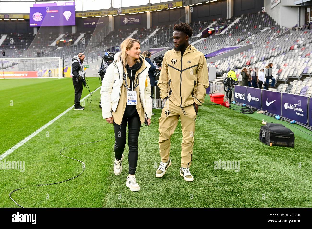 Carlens Arcus of SCO Angers during the Ligue 1 McDonald's match between Toulouse and Angers at ...