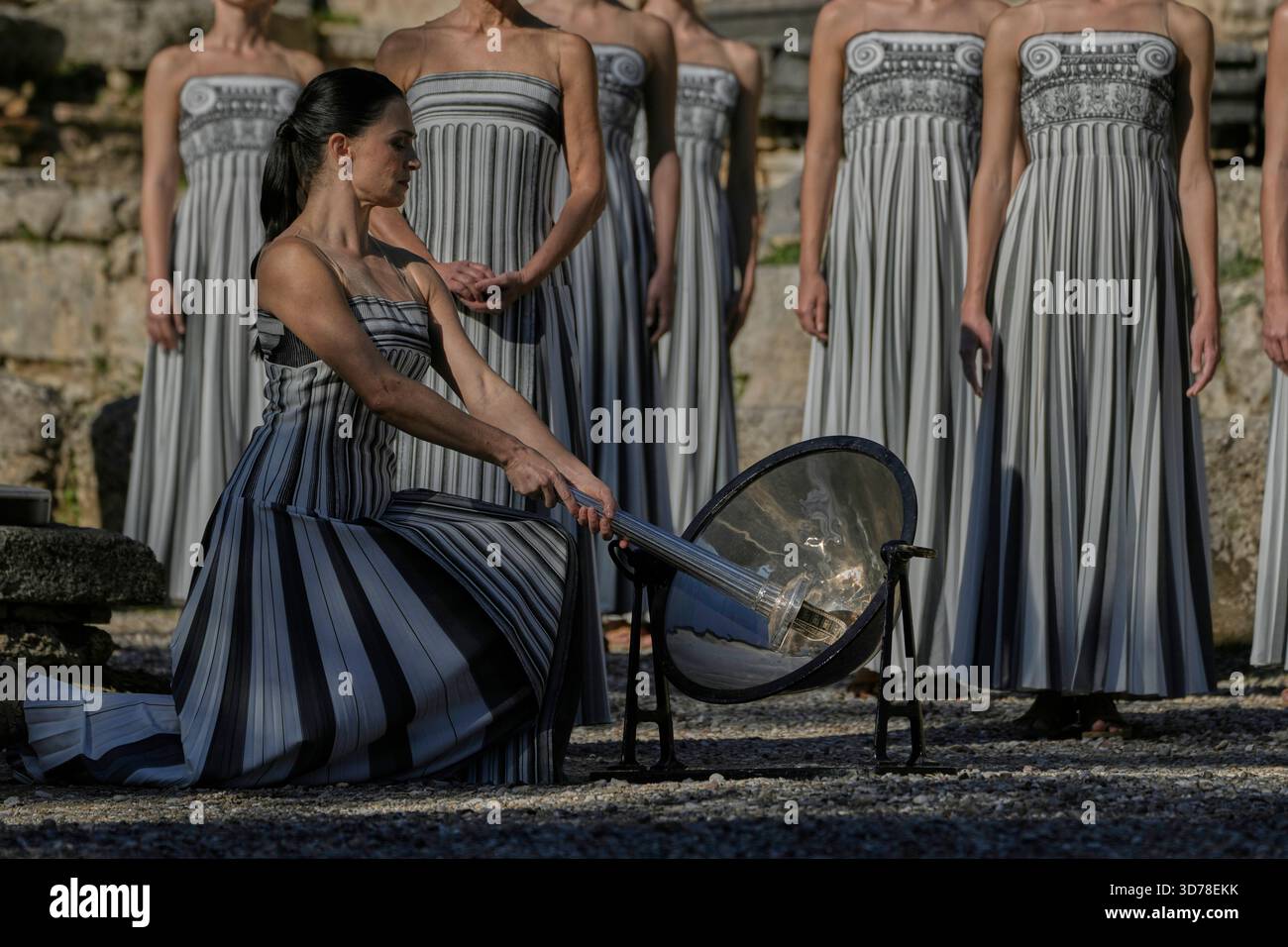 Actor Mary Mina playing the role of high priestess performs during a ...