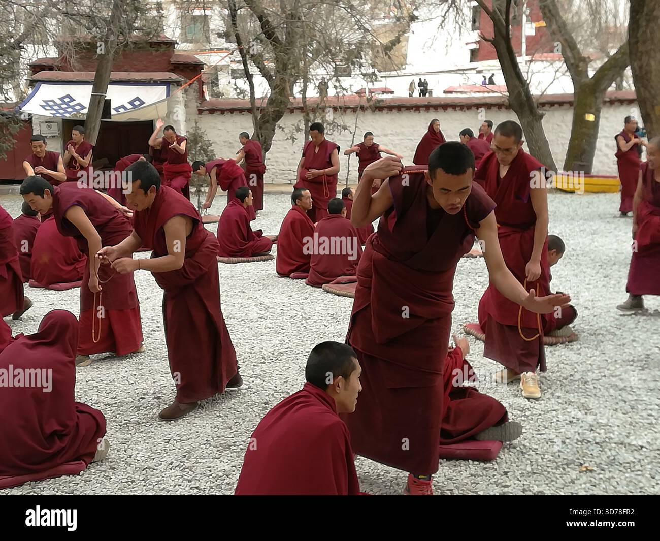 January 15th 2021 - Lhasa, Tibet: Monks in Red Robes at Sara Monastery ...