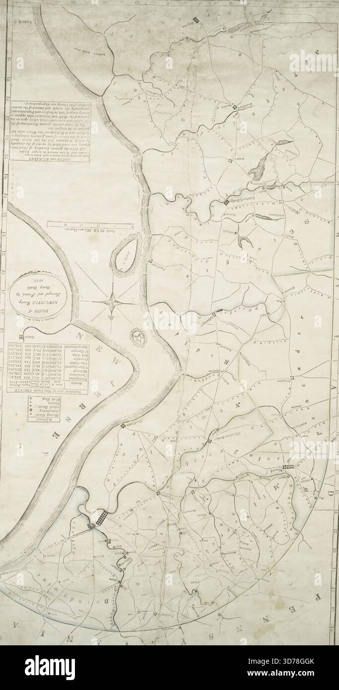 Map of the Roads of Newcastle County, issued in 1820 by publisher Henry ...
