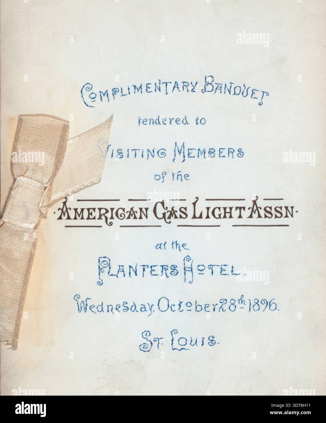 Booklet for the banquet held by the American Gas Light Association at ...