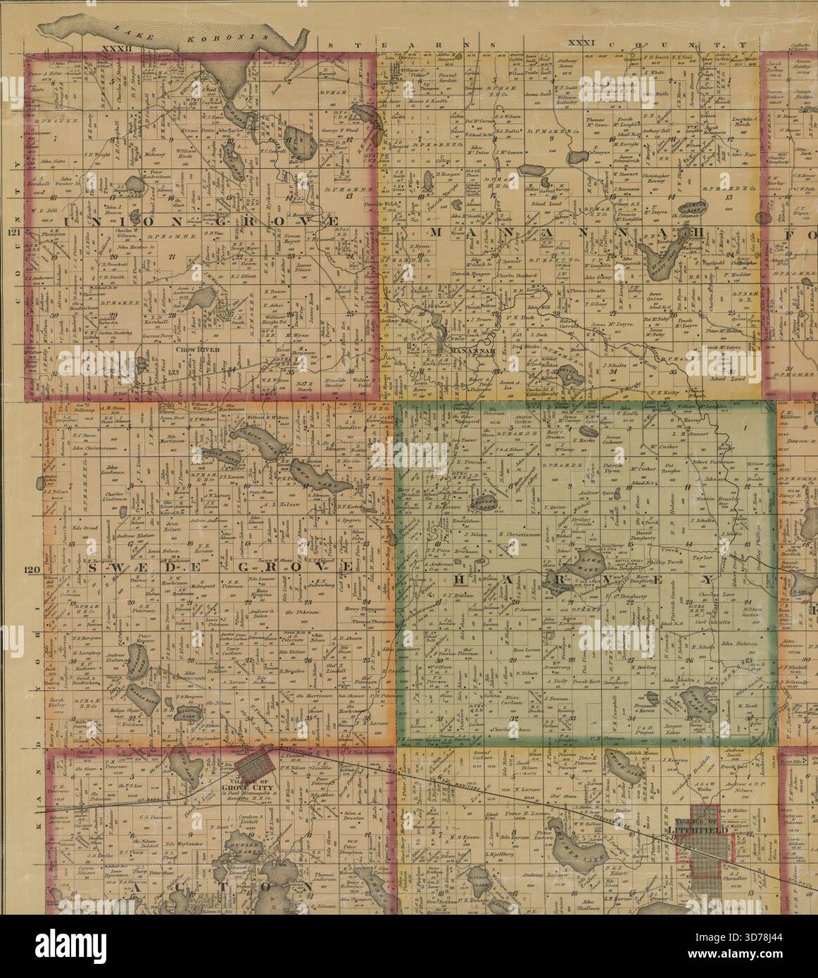 Meeker county map hi-res stock photography and images - Alamy