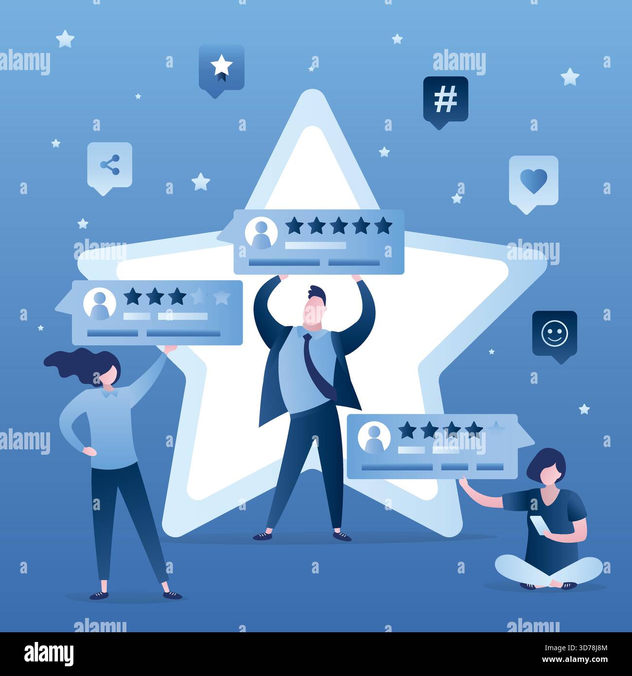 Customer client holding stars Stock Vector Images - Alamy