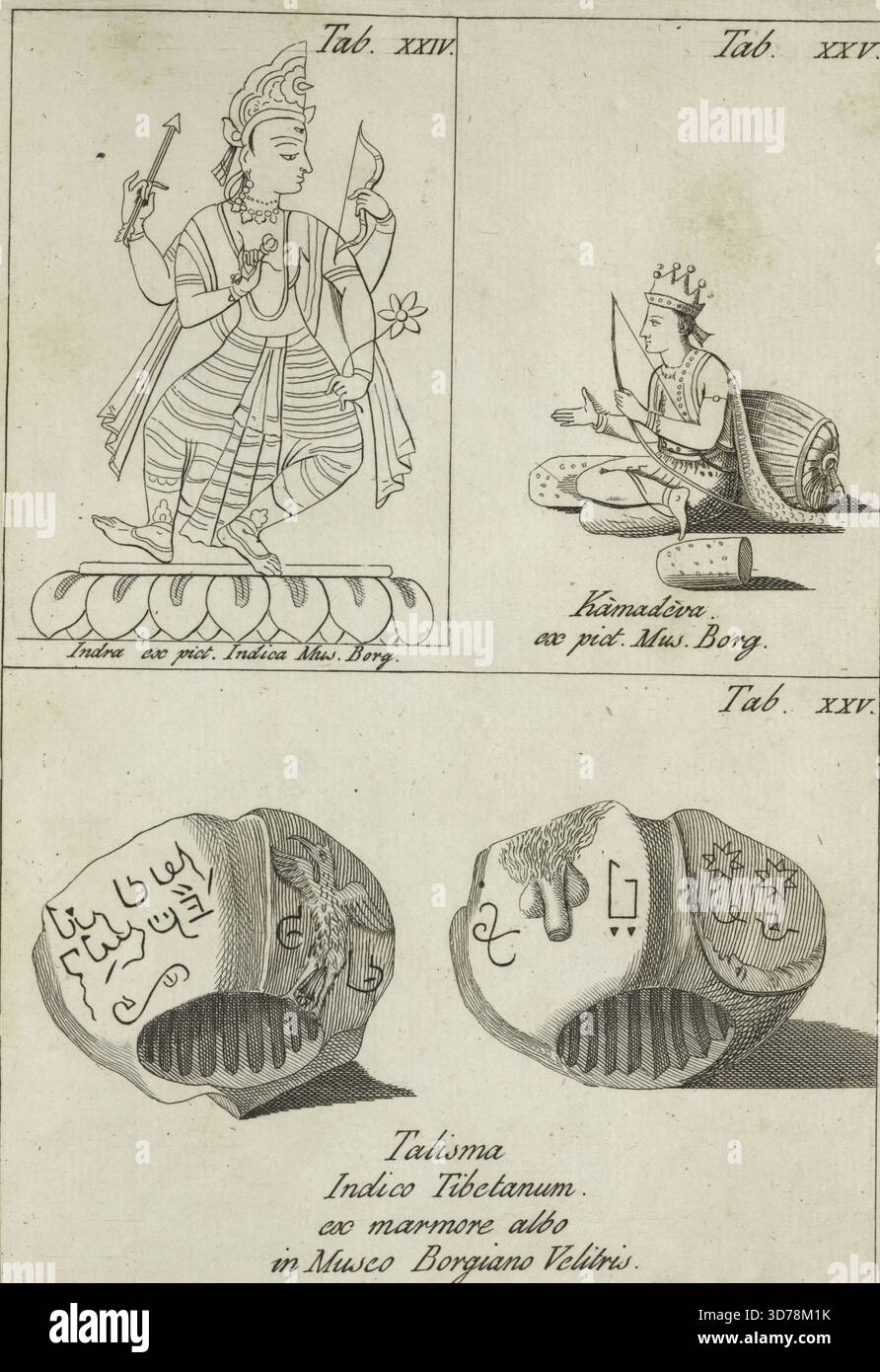 Tab. 24. Indra; Tab. 25. Kamadeva; Talisma Indico Tibetanum, 1791, 1791 ...