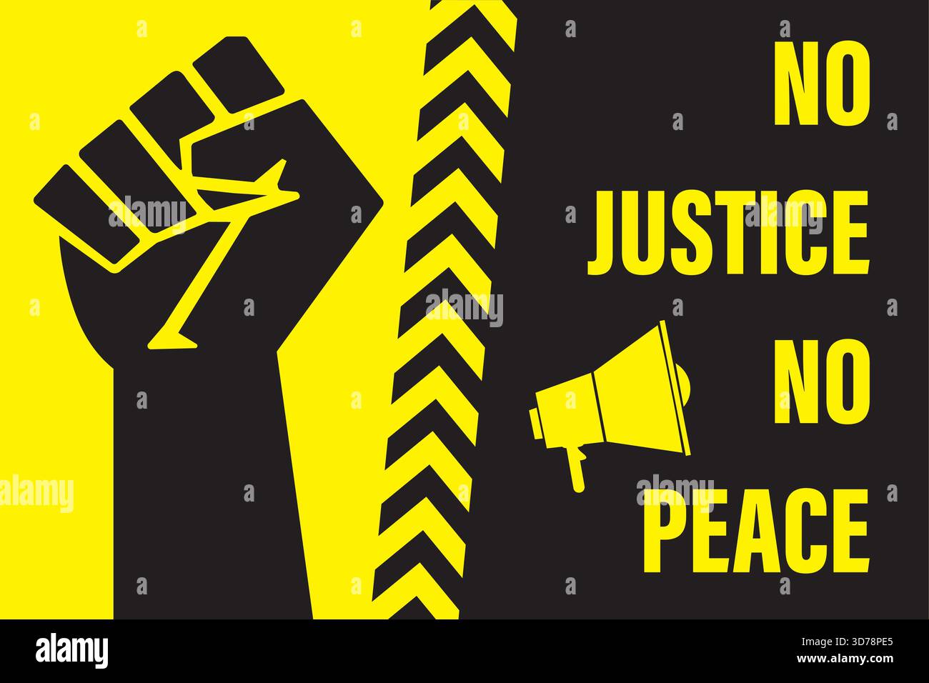 Black Lives Matter movement, clenched fist and text. Black and yellow ...