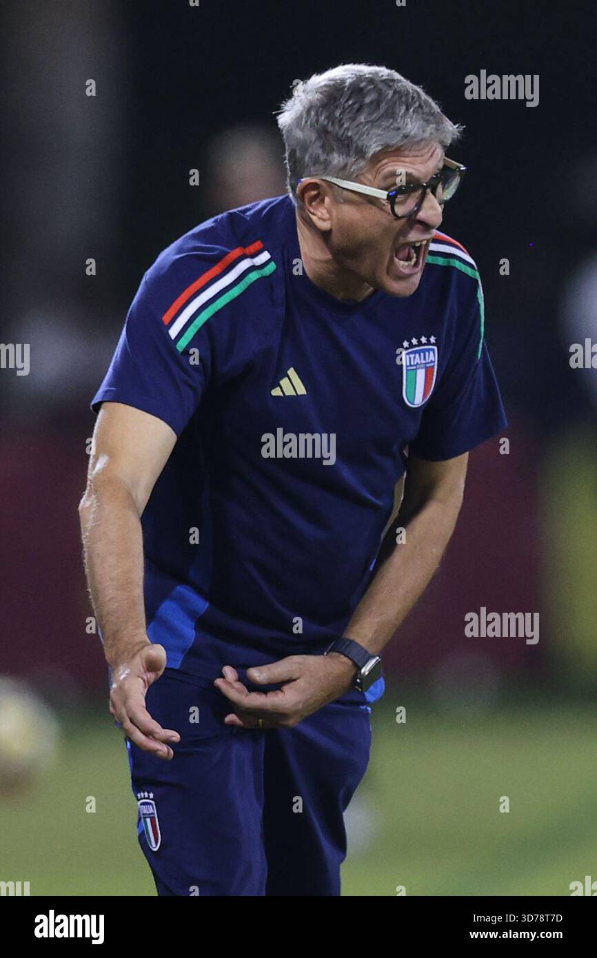 Italy's coach Massimiliano Favo during the FIFA U17 World Cup semifinal soccer match between ...