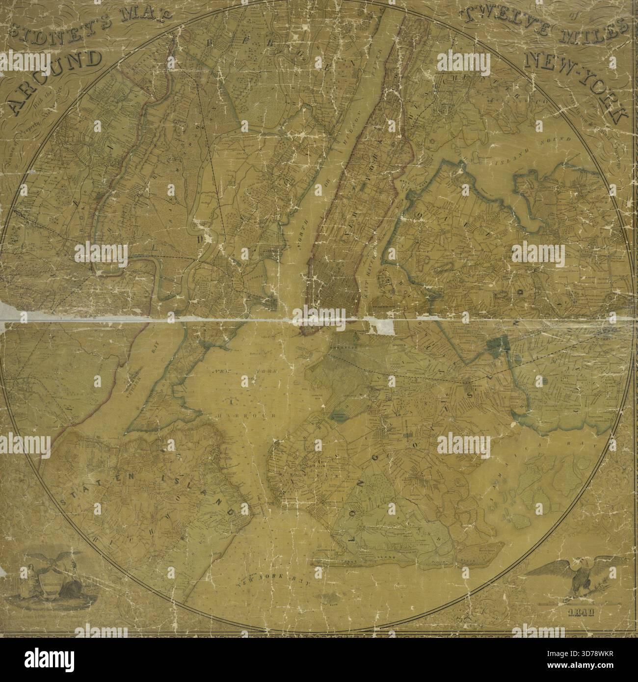 Sidney's map of twelve miles around New-York with the names of property ...