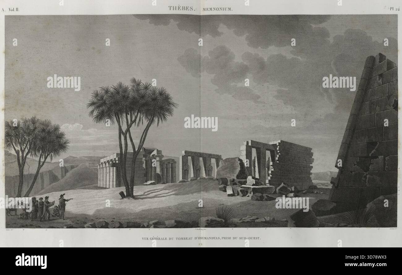 A general view of the tomb of Osymandyas User-Maat-Re, taken from the ...