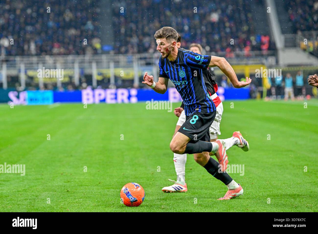 Milano, Italy. 23rd Nov, 2025. Petar Sucic (8) of Inter seen during the ...
