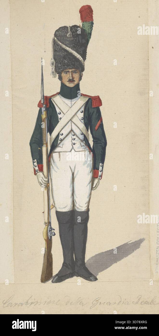 A historical representation from Italy in the year 1812, featuring ...