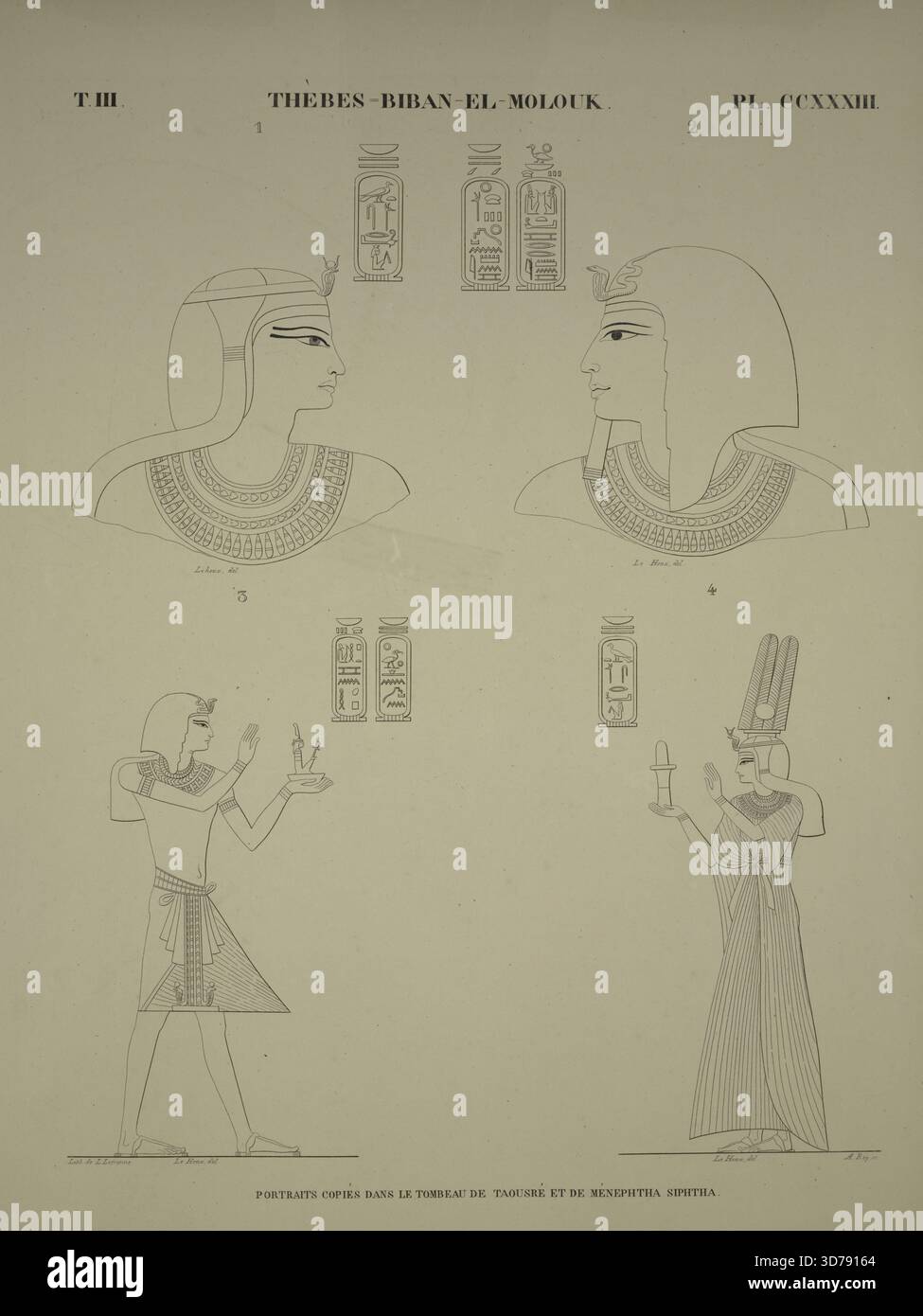 Portraits from the tomb of Taousré and Ménephtha Siphtha, featuring 1 ...