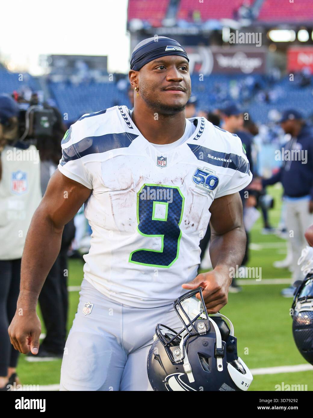 Seattle Seahawks running back Kenneth Walker III after the game against ...