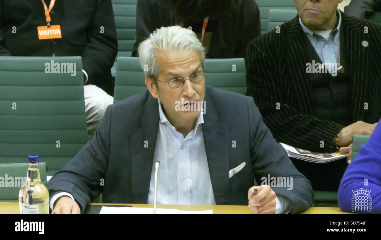 Screen grab of former BBC editorial adviser Michael Prescott appearing ...