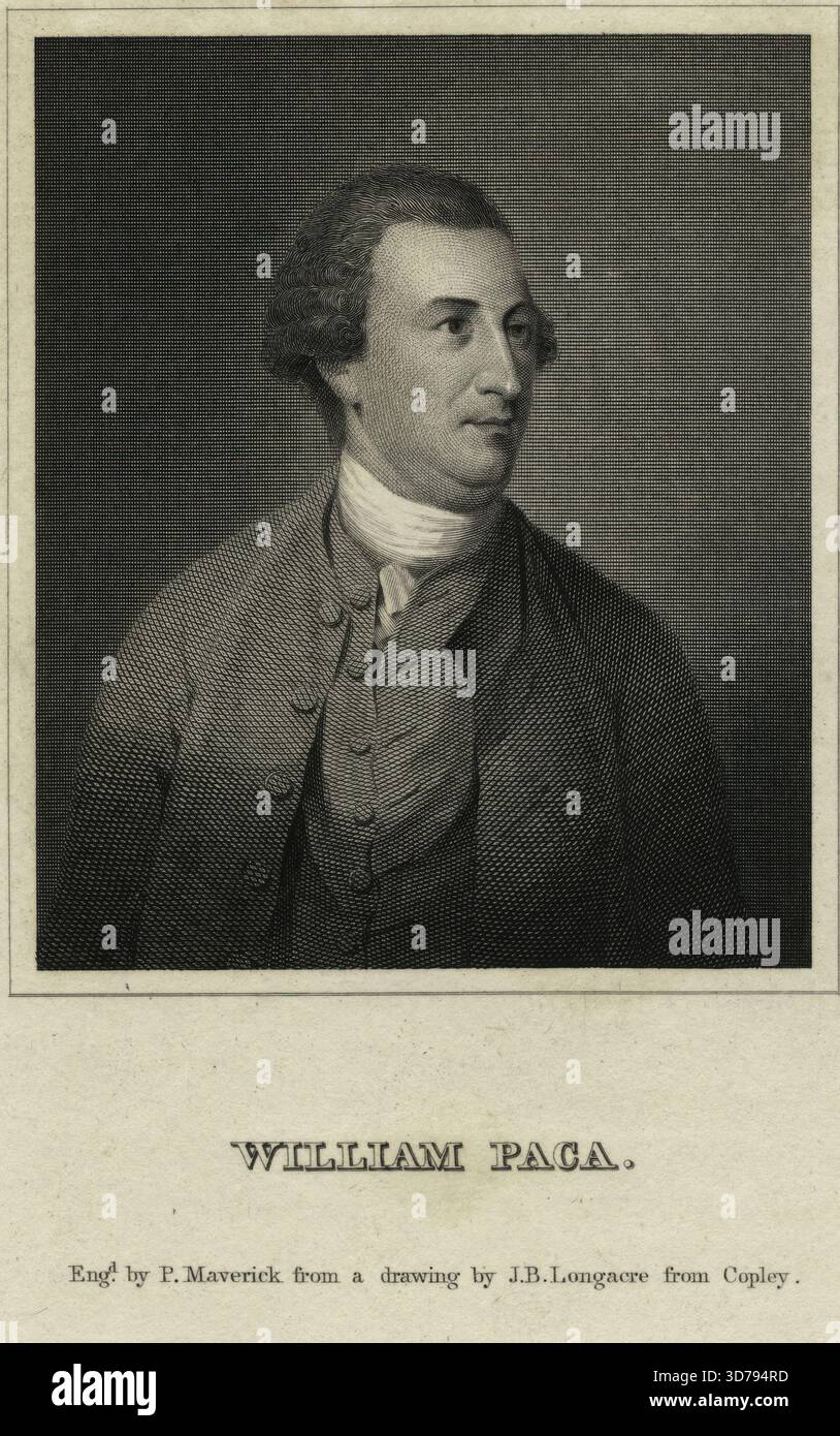 Portrait of William Paca, created in 1827 by artist John Singleton ...
