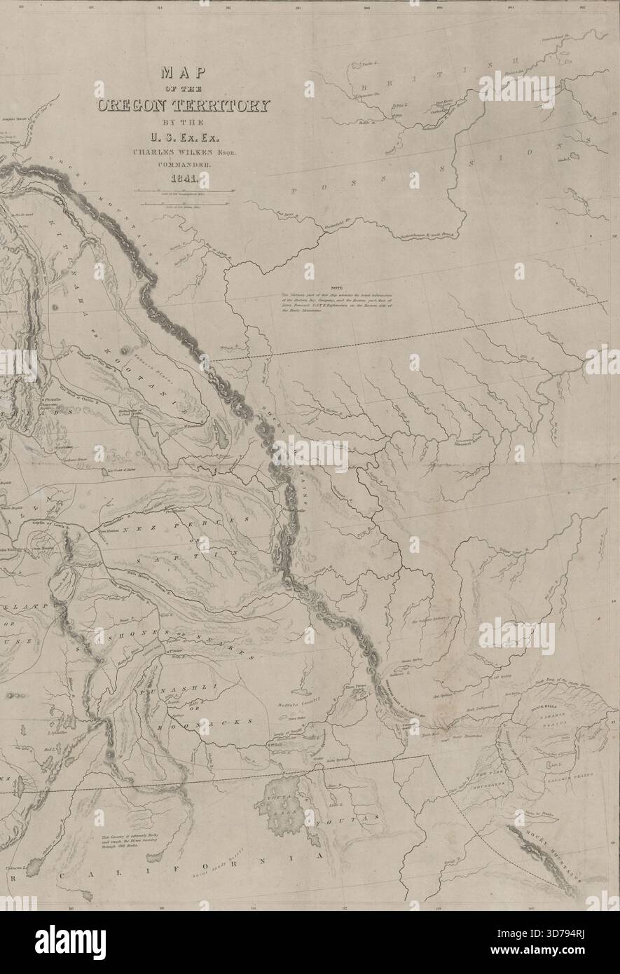 Map of the Oregon Territory, 1841, United States Exploring Expedition ...