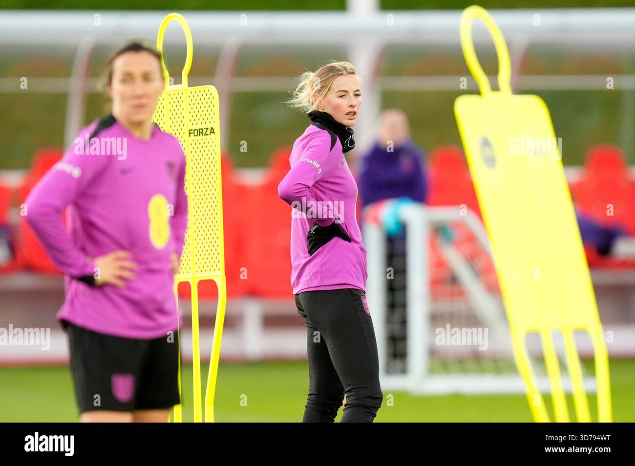 England's Chloe Kelly (right) during a training session at St George's ...