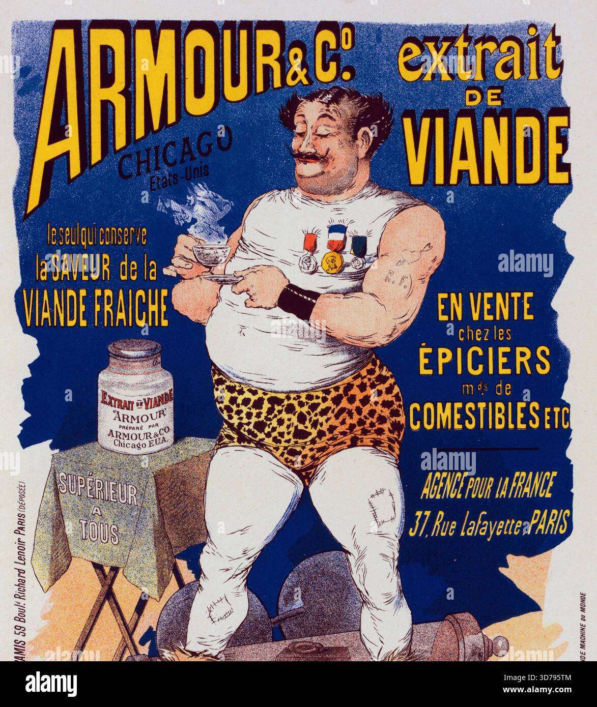Affiche pour l' 'Extrait de viande Armour', 1899, Imprimerie Chaix ...