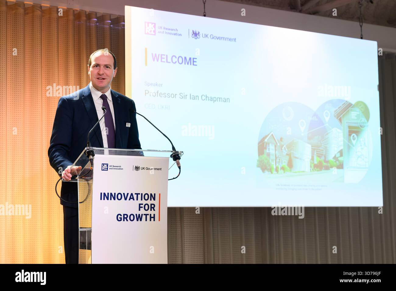 EDITORIAL USE ONLY Professor Sir Ian Chapman speaks onstage during the ...