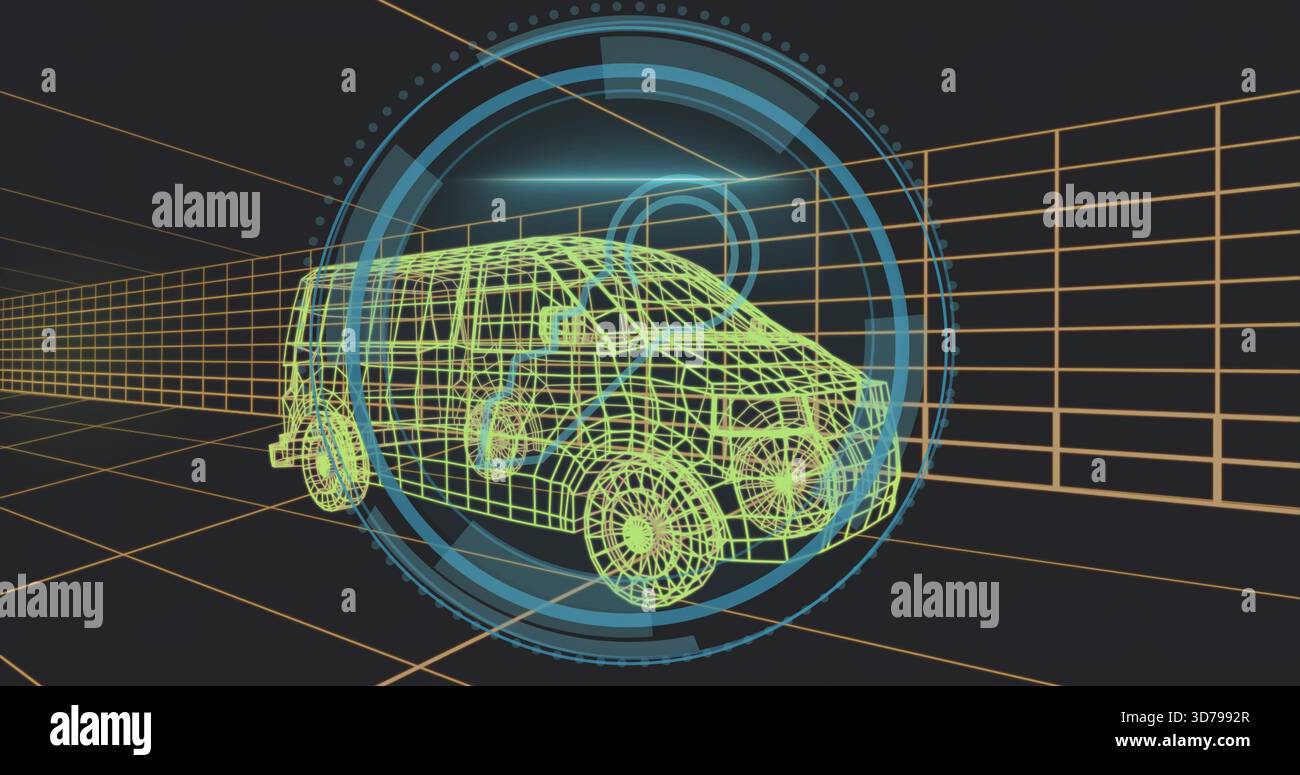 Rendering 3d wireframe van hi-res stock photography and images - Alamy
