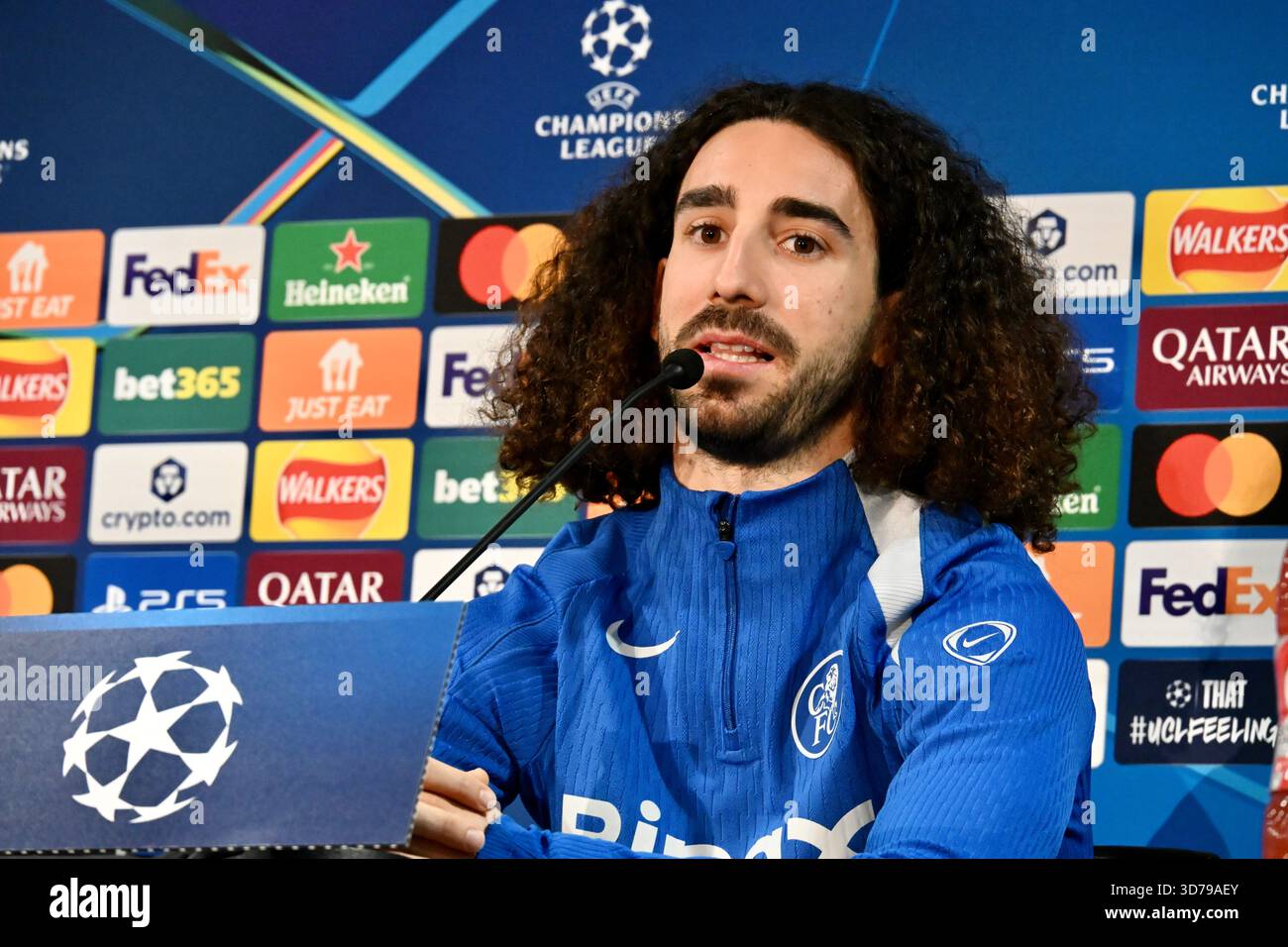 London, UK. Marc Cucurella Chelsea FC Left-Back spoke to the media ...