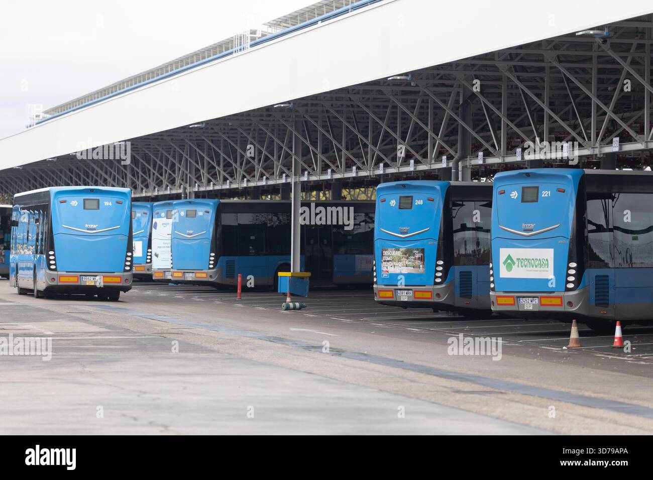 EMT buses at the EMT bus depot on November 24, 2025, in Madrid (Spain ...