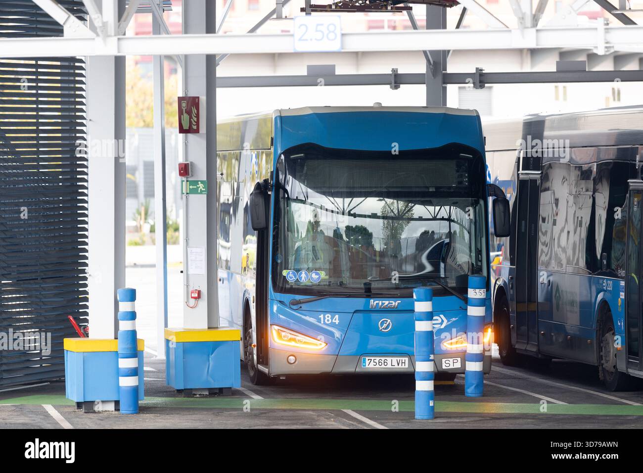 EMT buses at the EMT bus depot on November 24, 2025, in Madrid (Spain ...