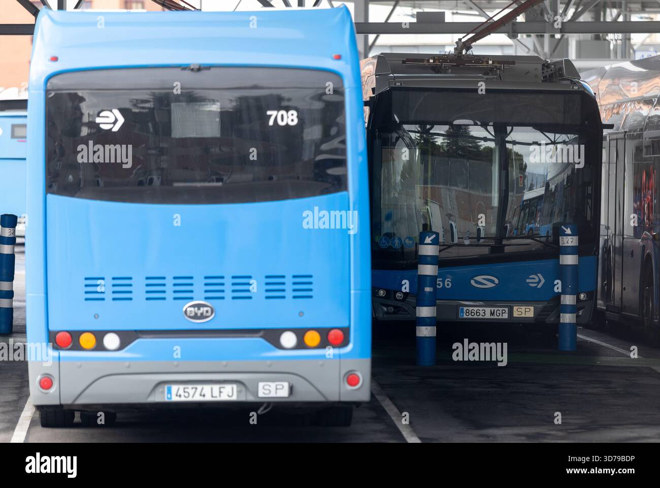 EMT buses at the EMT bus depot on November 24, 2025, in Madrid (Spain ...