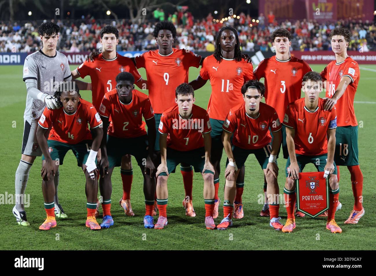 Portugal players pose ahead of a FIFA U17 World Cup semifinal soccer ...