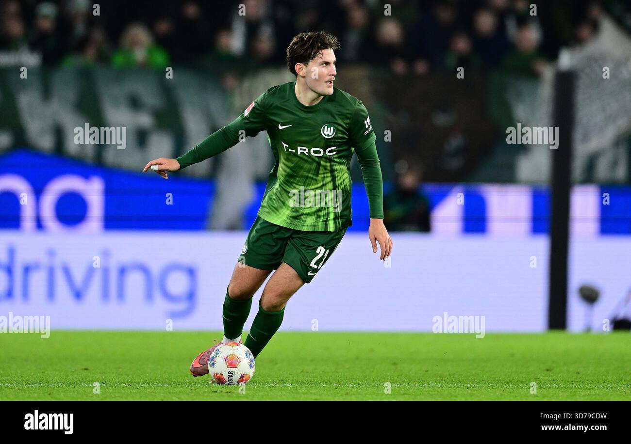 Jonas Wind (Wolfsburg) Wolfsburg, November 22, 2025, Soccer, Bundesliga [Bundesliga], Wolfsburg ...
